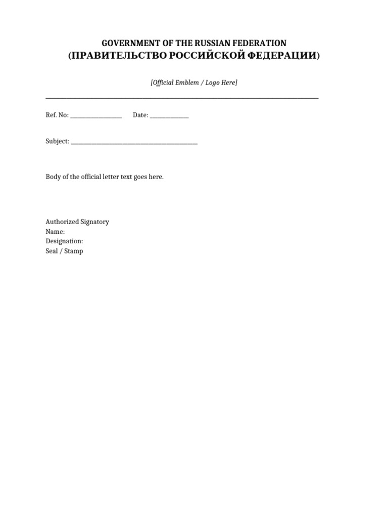 Russia Government Letterhead | PDF