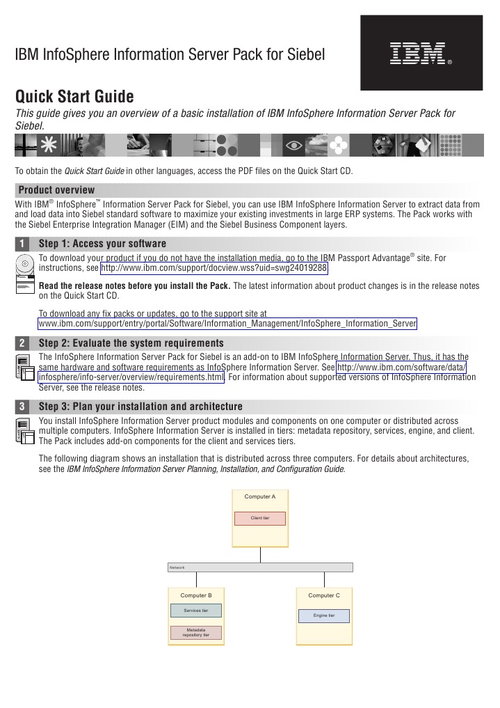 Quick Start Guide: Ibm Infosphere Information Server Pack For Siebel ...