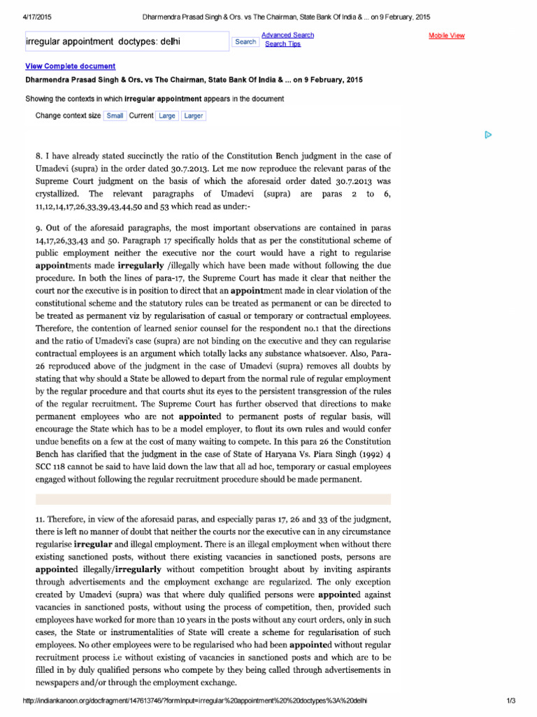 Dharmendra Prasad Singh - ContracualUsingRegularAppointment | PDF