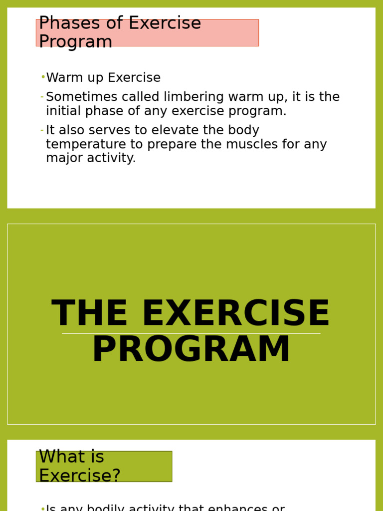 Essential Phases of Exercise Programs | PDF | Flexibility (Anatomy ...