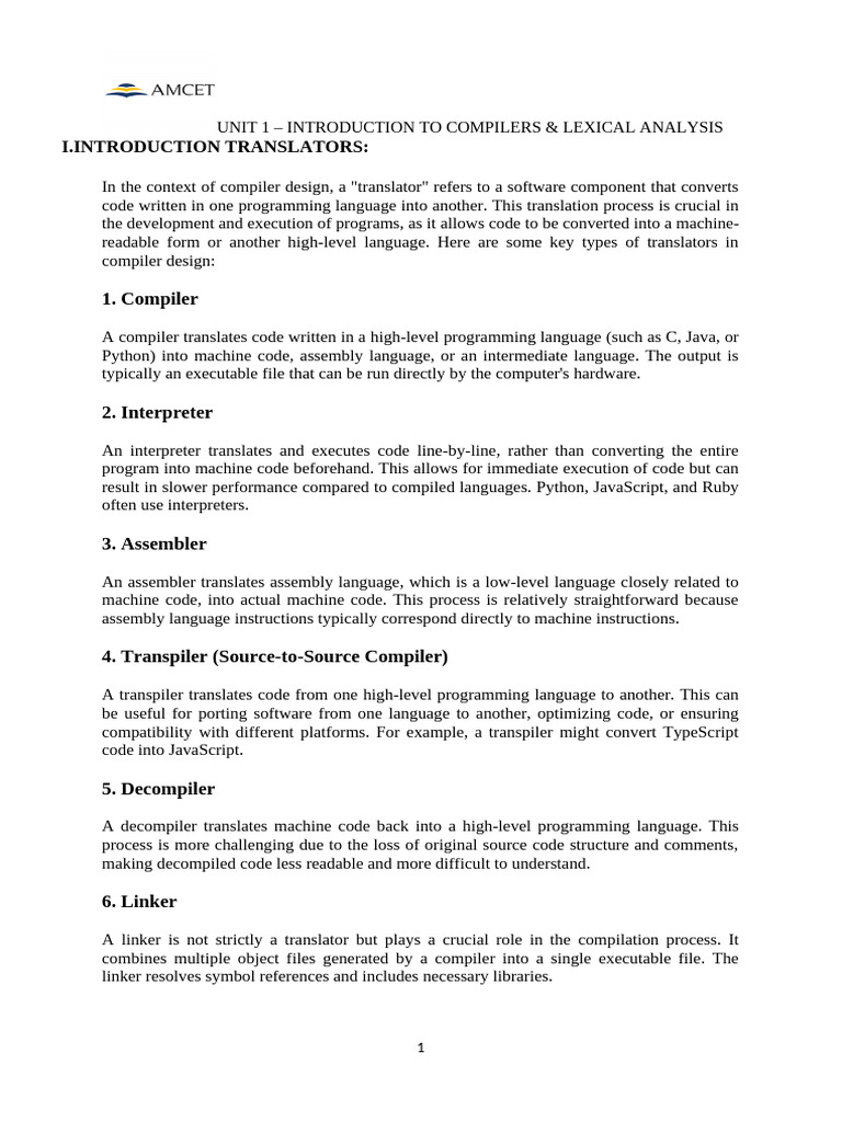 Compilers and Lexical Analysis Overview | PDF | Parsing | Compiler