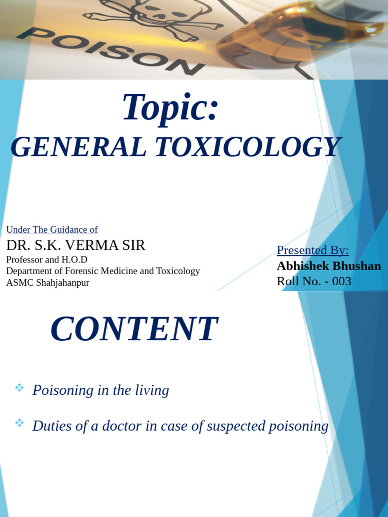 Complete Poisoning Toxicology Presentation | PDF | Poison | Toxicology
