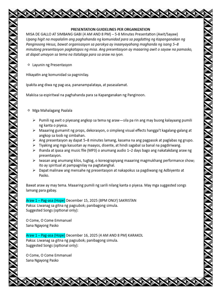 Presentation Guidelines Per Organization | PDF