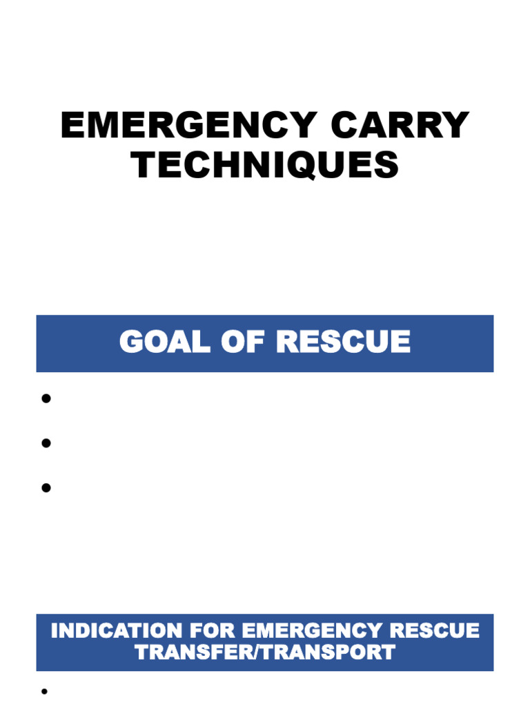 Emergency Carry Techniques for Rescues | PDF | Firefighter | Safety