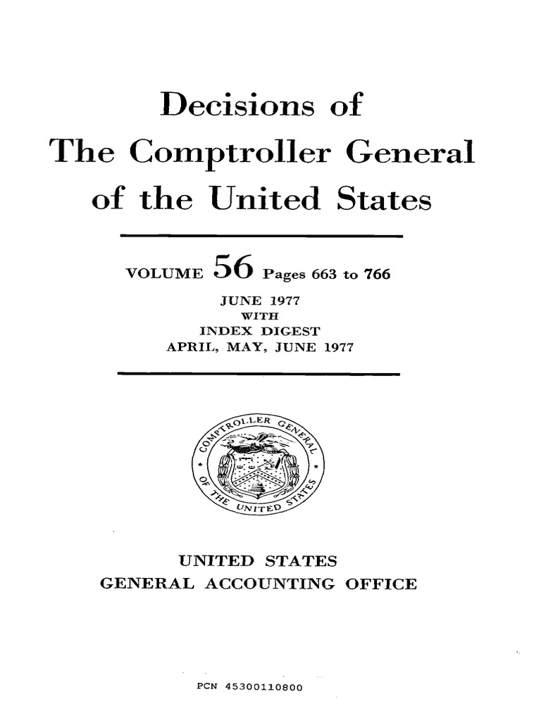 Comptroller General Decisions June 1977 | PDF | Offer And Acceptance ...
