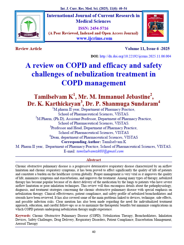 COPD Management: Nebulization Efficacy Review | PDF | Chronic ...