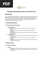 Banquet SOP: Setup & Procedures Guide | PDF | Tableware | Buffet