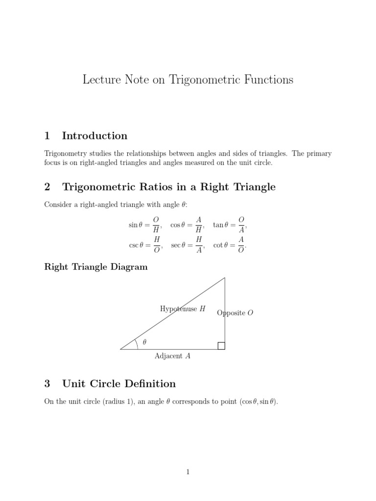 Trigonometric Functions Pdf Trigonometry Euclid
