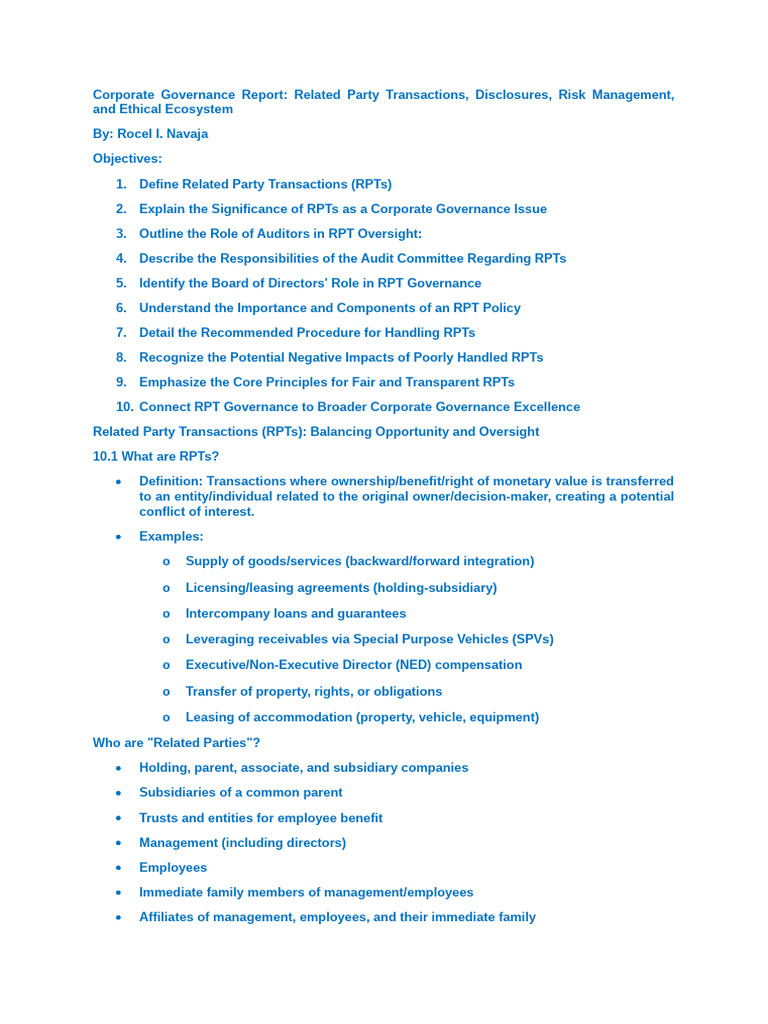 Corporate Governance Report Part 1 Detailed Copy Navaja, Rocel | PDF ...