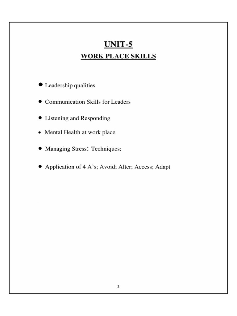 Unit-5 - SOFT SKILLS (Printed Notes) | PDF