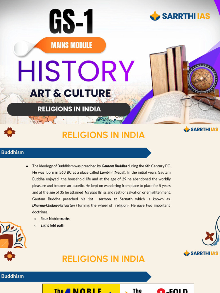 002)(AMAC)L8 - Religions in India - Class PPT | PDF | Moksha | Temple