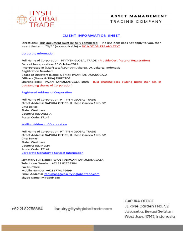 Kyc Form | PDF | Letter Of Credit | Affidavit