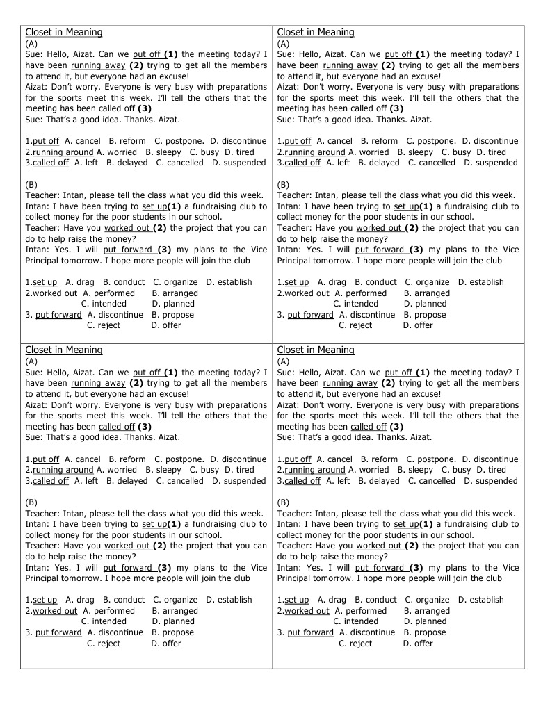 Closet in Meaning 1 | PDF | Career & Growth | Travel