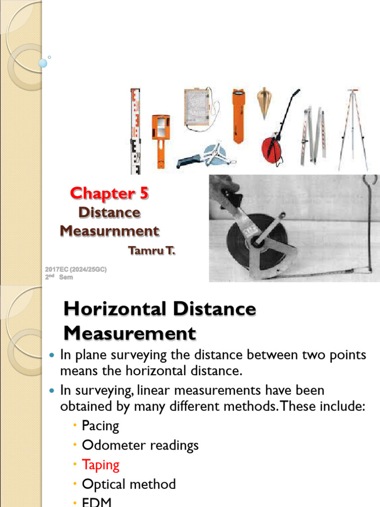 Horizontal Distance Measurement Techniques | PDF | Surveying | Thermal ...