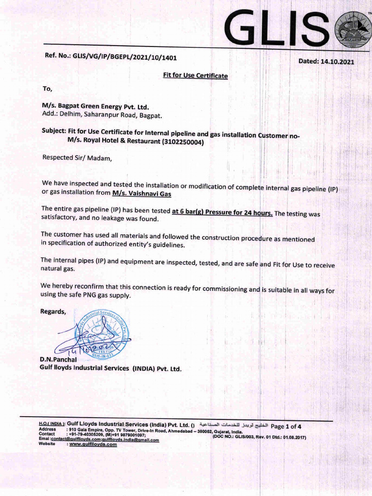 IP Line -Vaihai Gas - Royal Restaurant | PDF