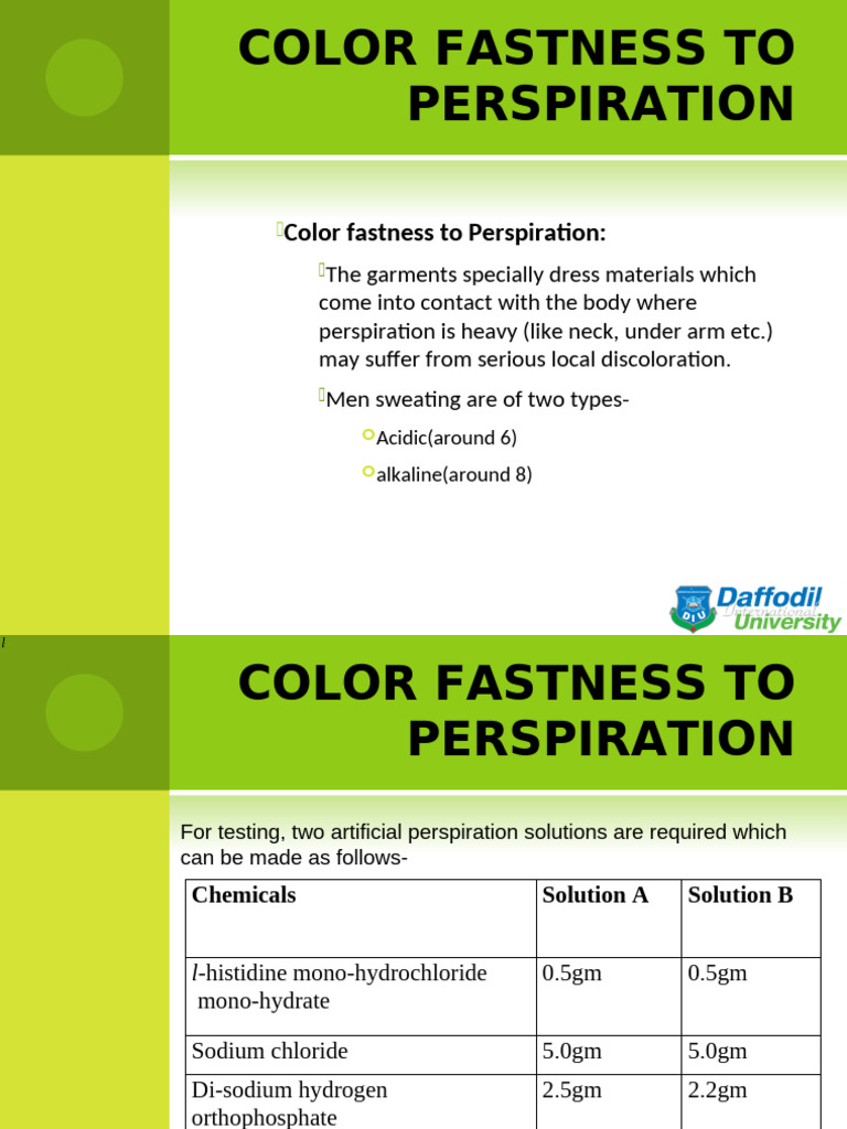 Colorfastness 3 | PDF | Perspiration | Chemical Substances