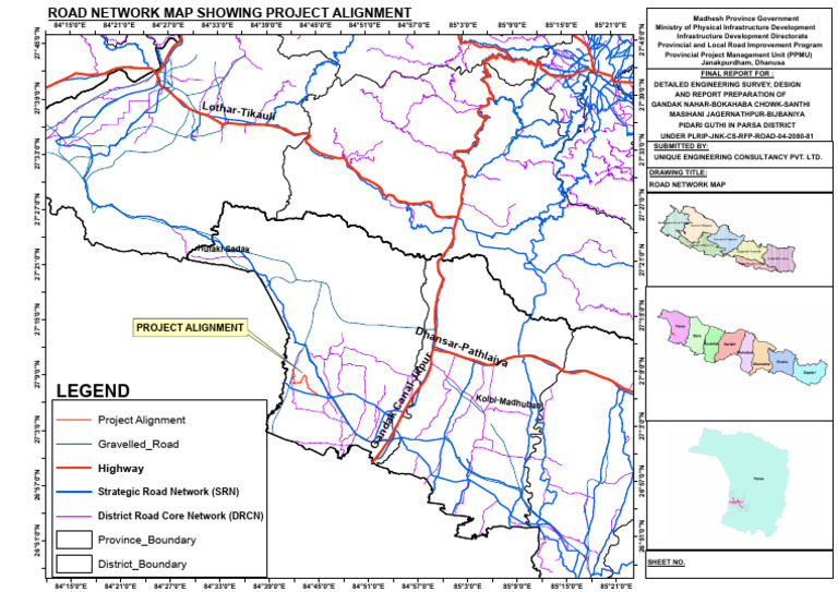 Road Network Map for Gandak Nahar Project | PDF