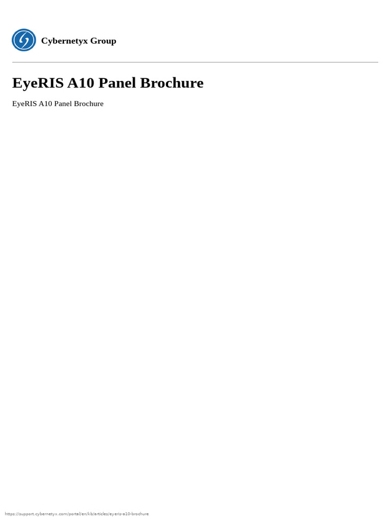 EyeRIS A10 Panel Brochure Overview | PDF