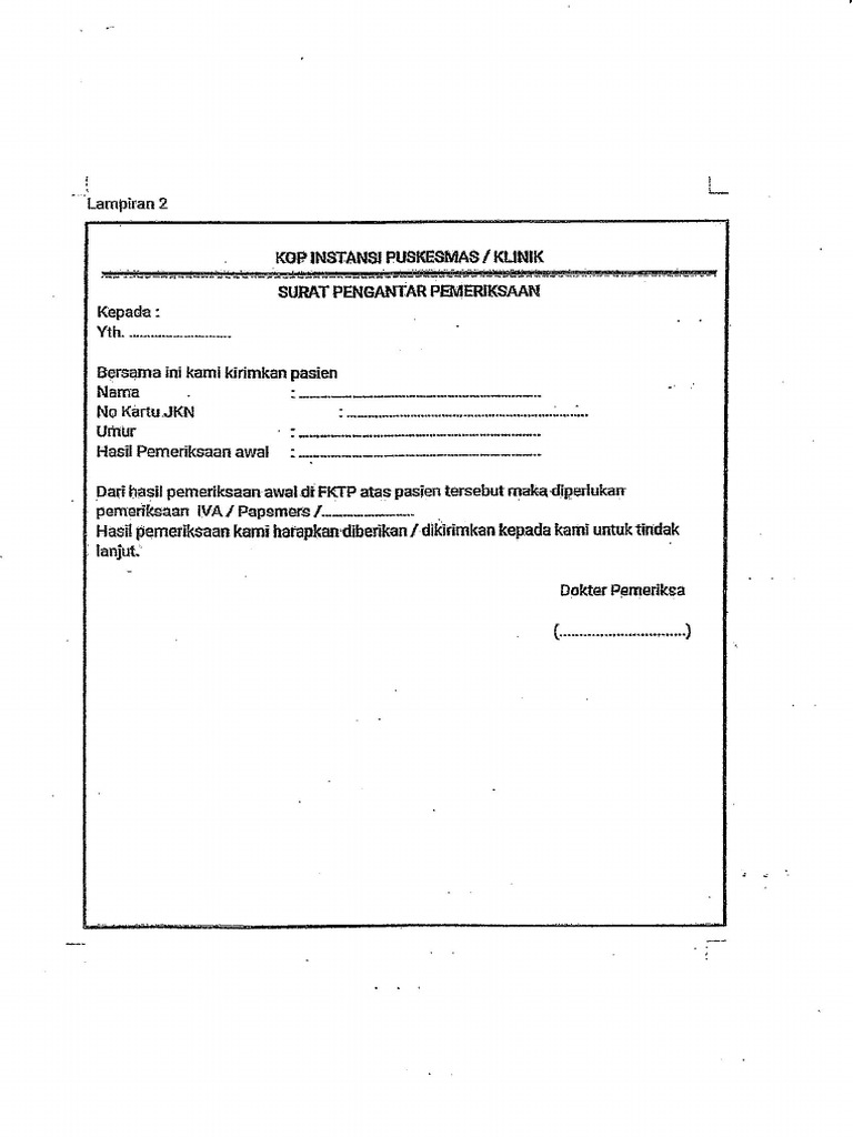 Surat Pengantar Pemeriksaan Pap Smear (4) | PDF