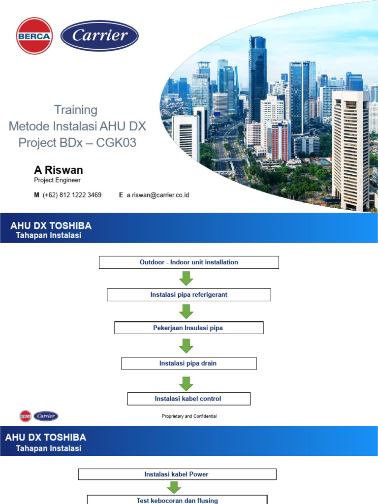 Instalasi AHU DX Toshiba: Panduan Lengkap | PDF