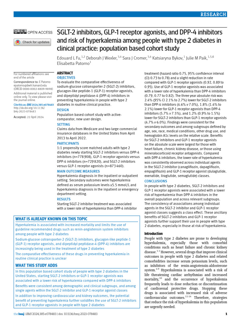 SGLT-2 Inhibitors, GLP-1 Receptor Agonists, And DPP-4 Inhibitors and ...