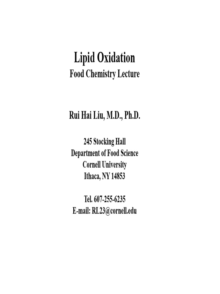 Understanding Lipid Oxidation Mechanisms | PDF | Radical (Chemistry ...