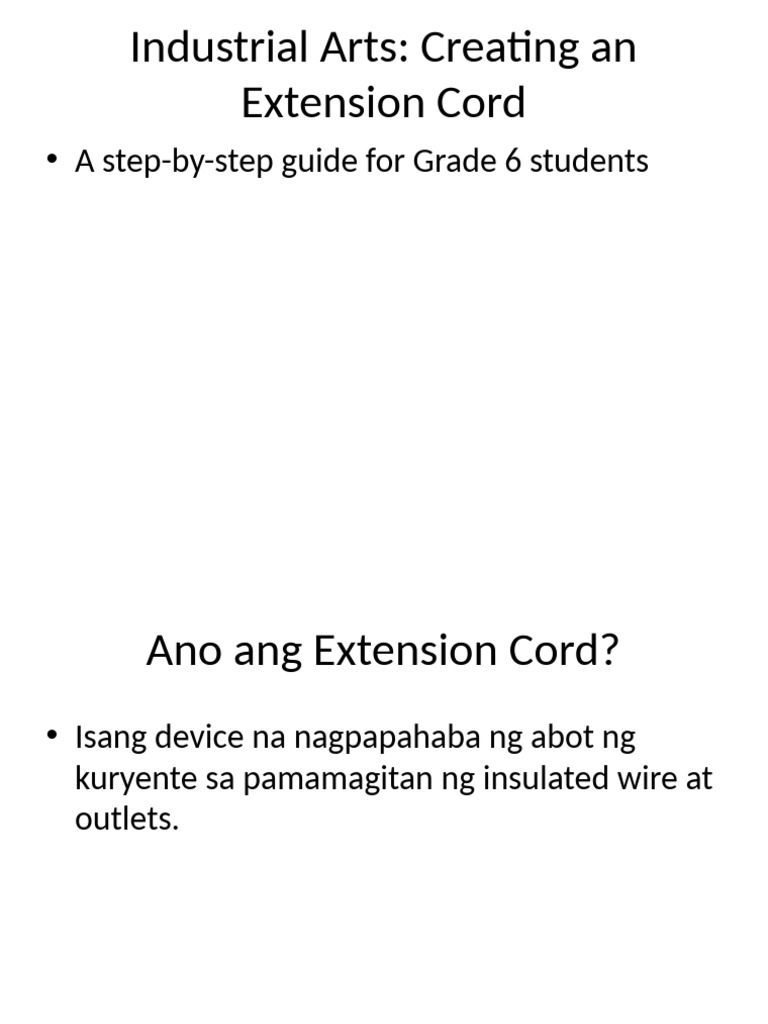 Industrial Arts Extension Cord | PDF