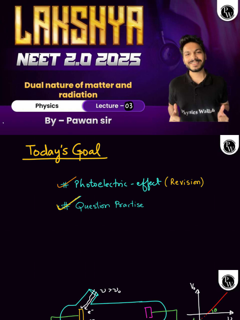 Dual Nature of Radiation and Matter 03 _ Classnotes __ Lakshya NEET 2.0 ...
