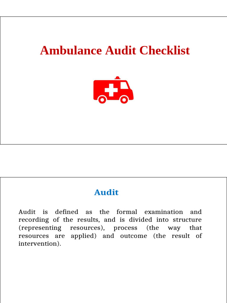 8-Ambulance Checklist and Analysis of Report (1) | PDF | Ambulance | Audit