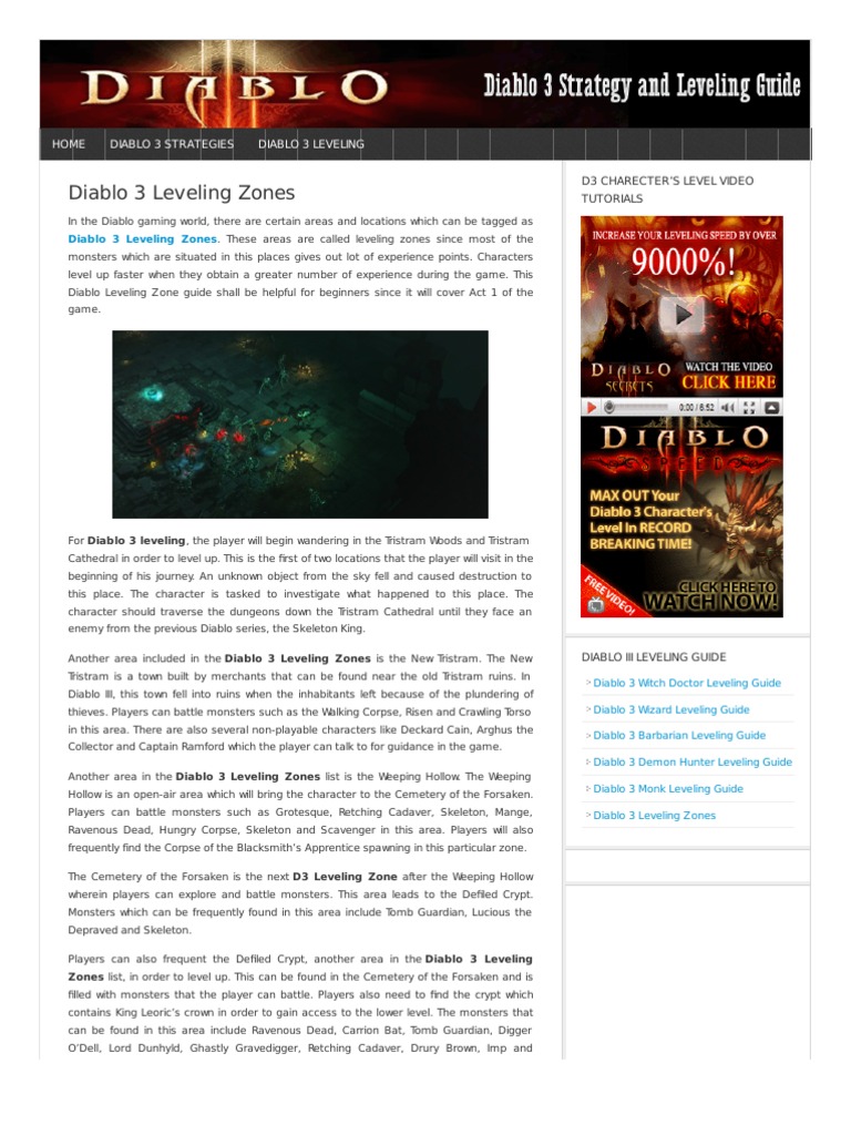 Diablo III Strategy and Liveling Guide | PDF | Online Games | Video ...