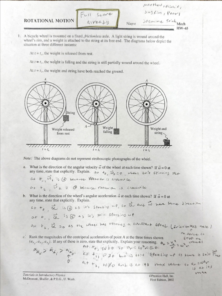 Rotational Motion Lab Final | PDF