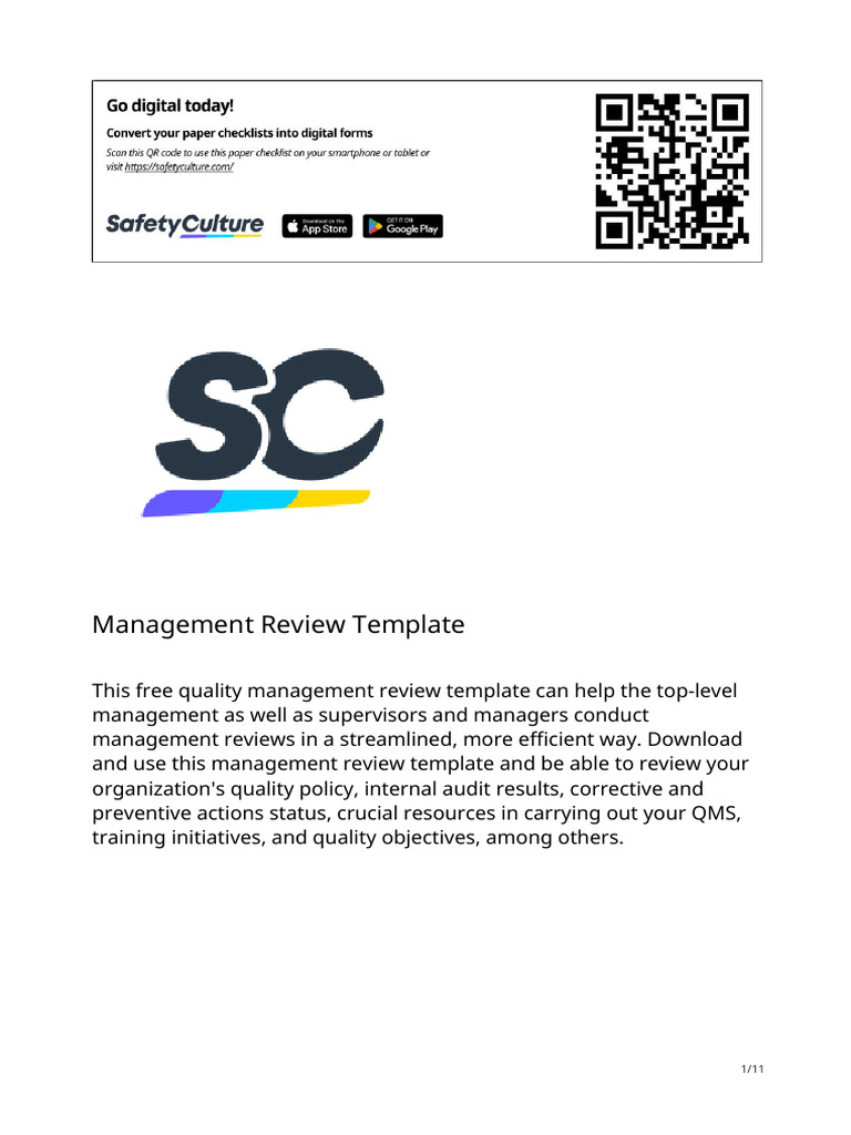 Quality Management Review Template | PDF | Quality Management System ...