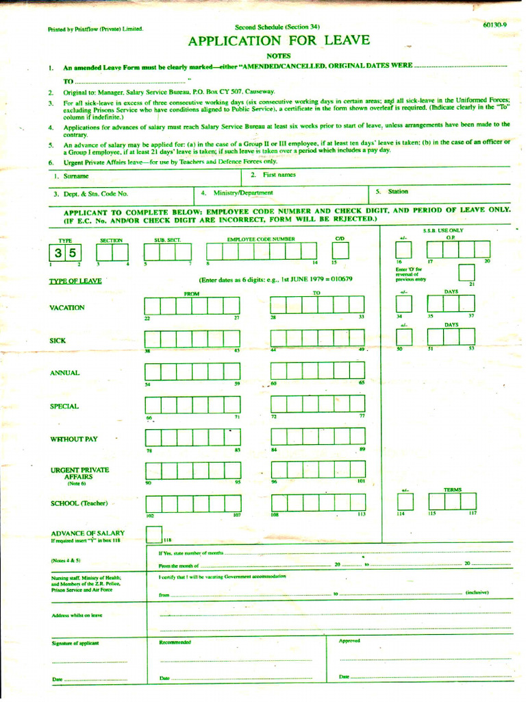 Leave Form Education | PDF