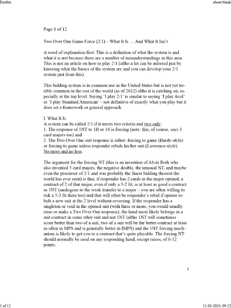 2 Over 1 | PDF