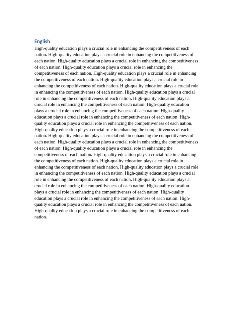 Importance of High-Quality Education | PDF