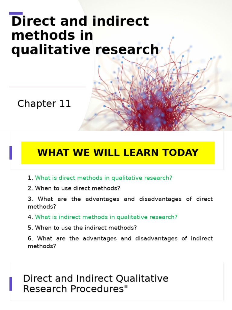 Chapter 11-Direct and Indirect Methods in Qualitative Research | PDF ...