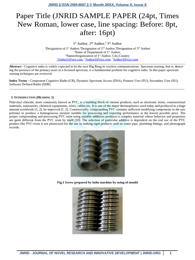 Paper Format | PDF | Cognitive Radio | Polyvinyl Chloride