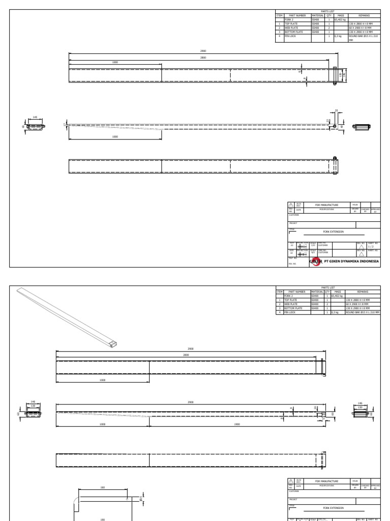 FORK EXTENSION 2,8 M - CAM 300 KG | PDF