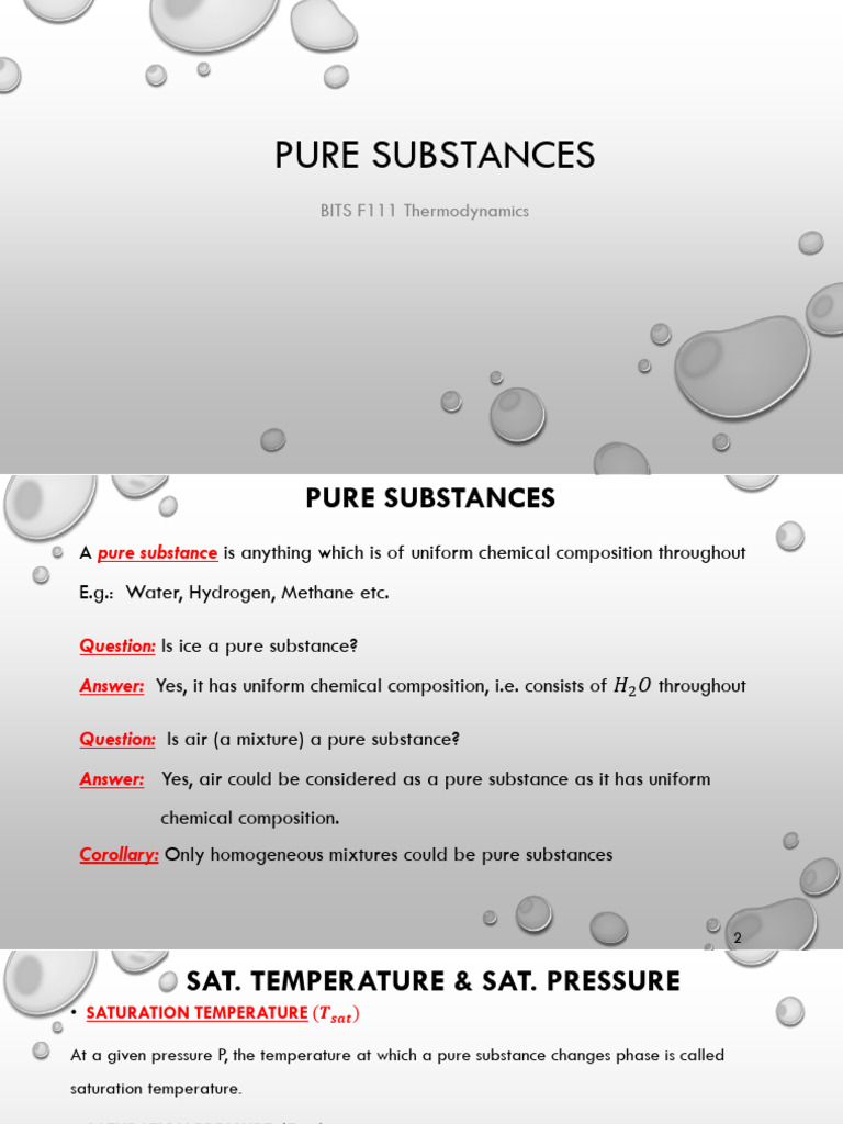 Chapter 2-Pure Substances | PDF | Gases | Phase (Matter)