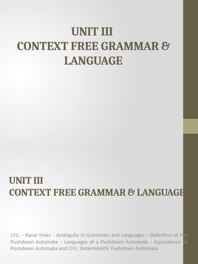 Context-Free Grammar and Pushdown Automata | PDF | Metalogic ...