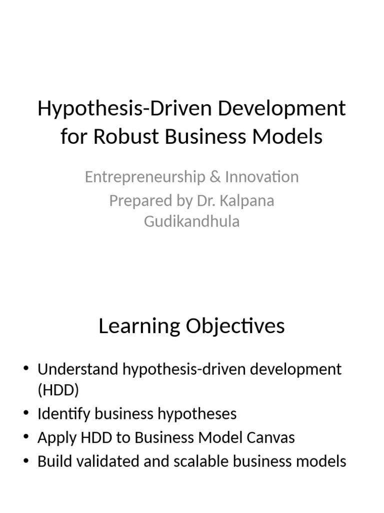 Hypothesis-Driven Development for Business Models | PDF