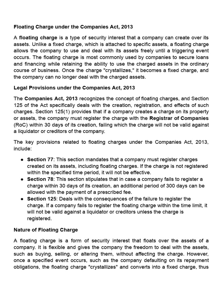 Understanding Floating Charges in India | PDF | Security Interest ...