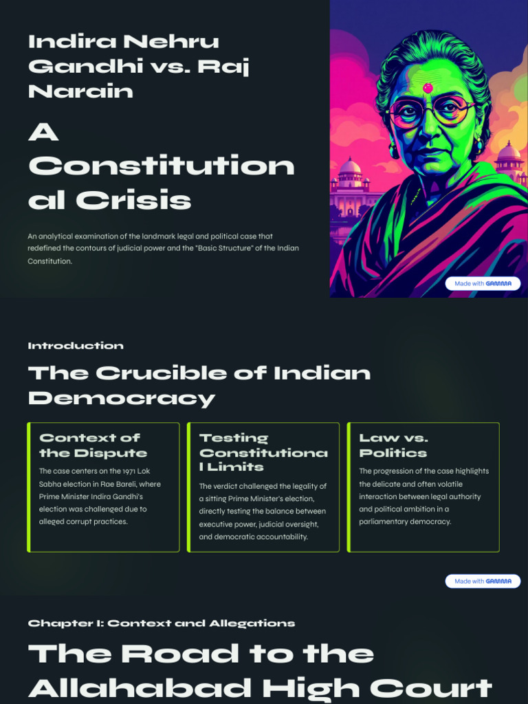 Indira Gandhi vs. Raj Narain: A Constitutional Crisis | PDF ...