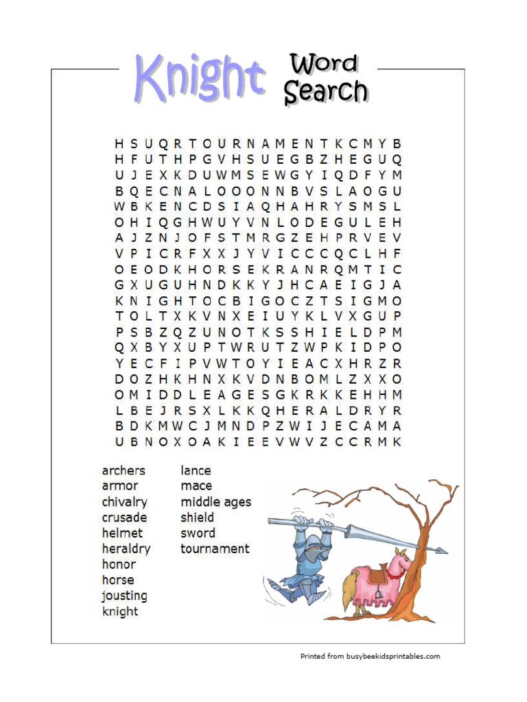 Knight Word Search | PDF