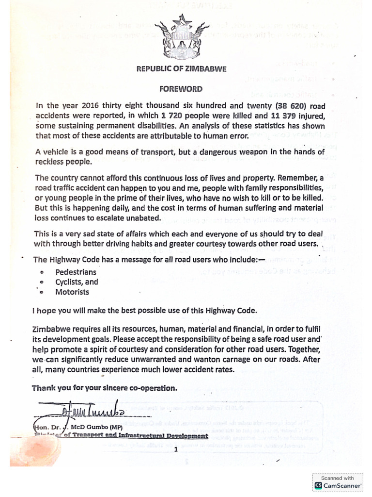 Highway-Code Zim 2025 | PDF