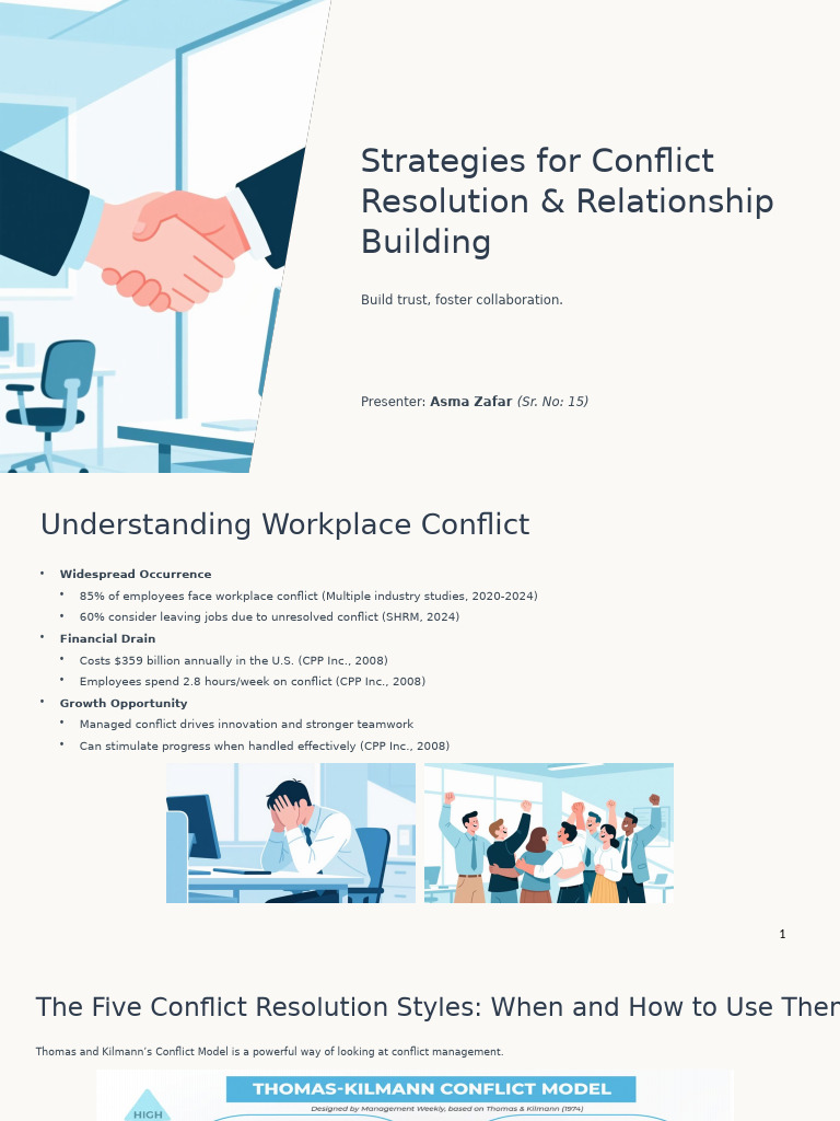Strategies For Conflict Resolution and Relationship Building Numbered ...