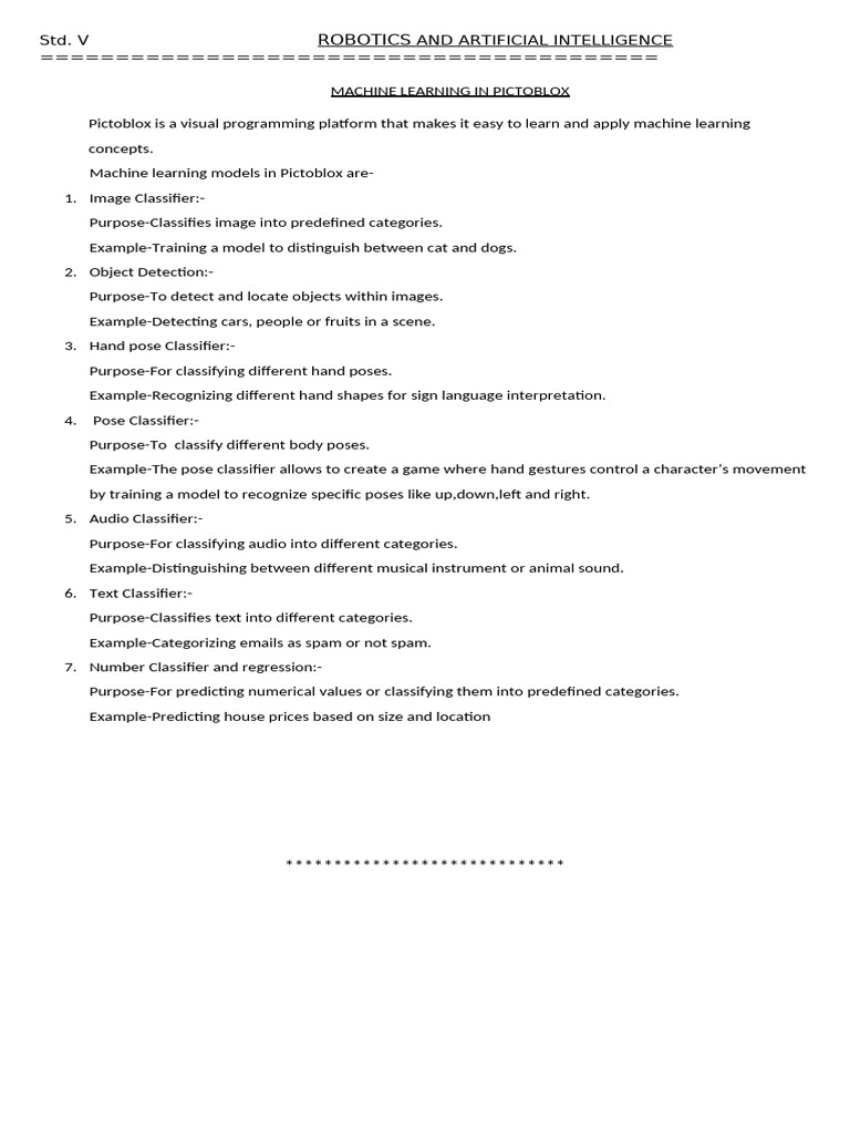 Machine Learning with Pictoblox | PDF