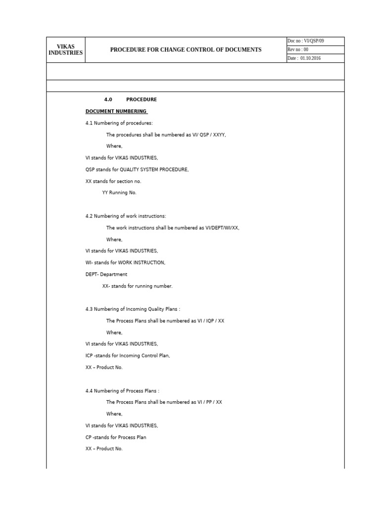 9.change Control of Documents VI | PDF | Specification (Technical Standard)