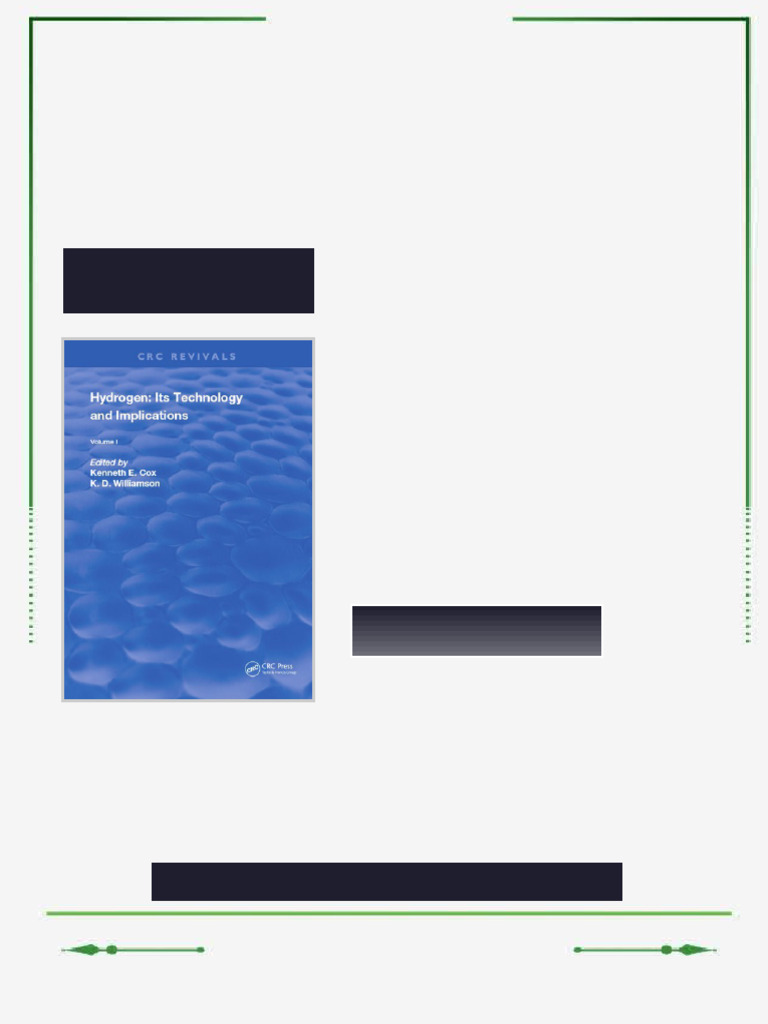 Hydrogen Volume I: Its Technology and Implication : Production ...