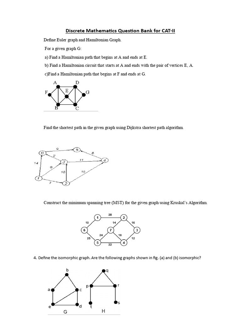 Discrete Math Question Bank for CAT-II | PDF